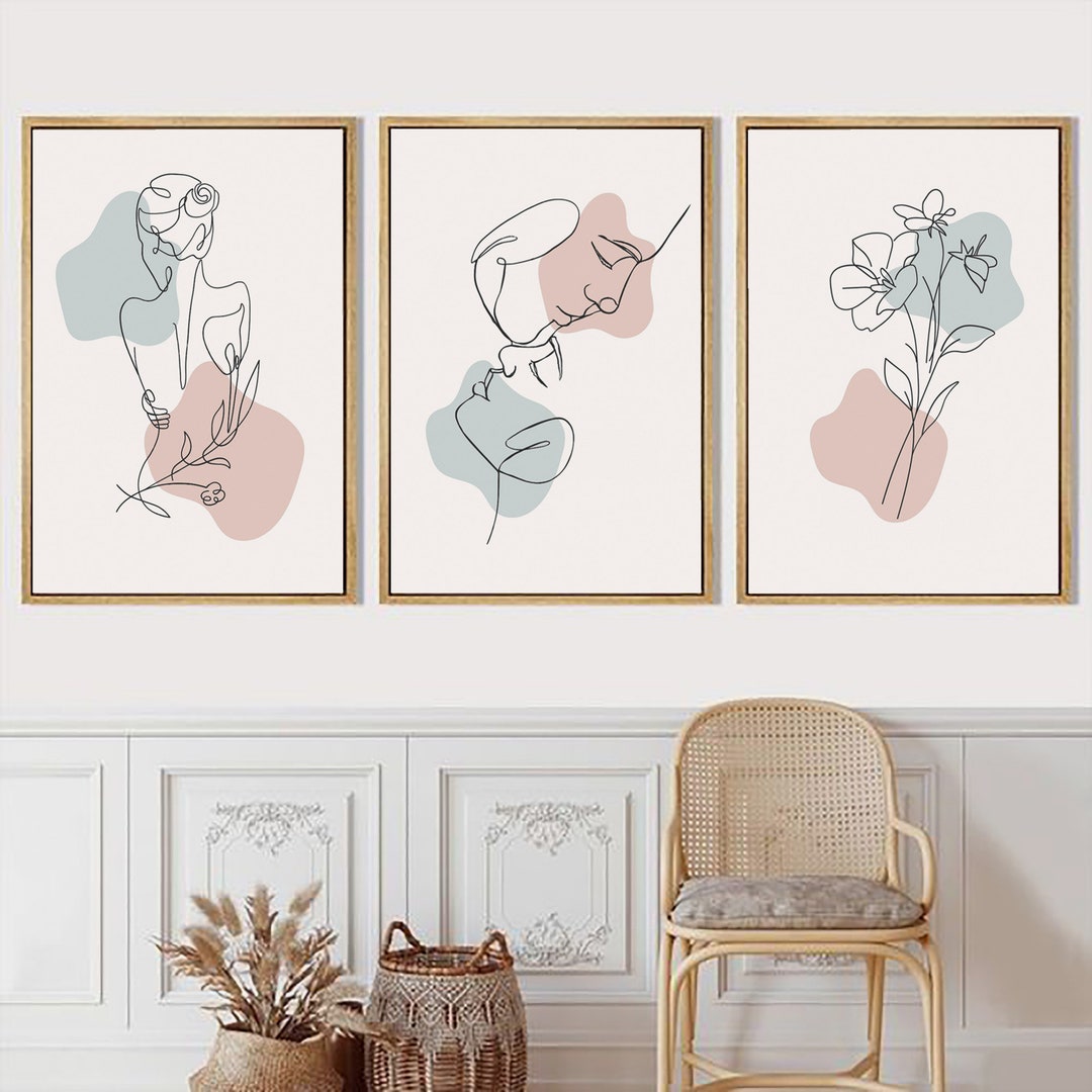 Set of 3 Lineal Wall Art Print Printable Abstract Designs - Etsy