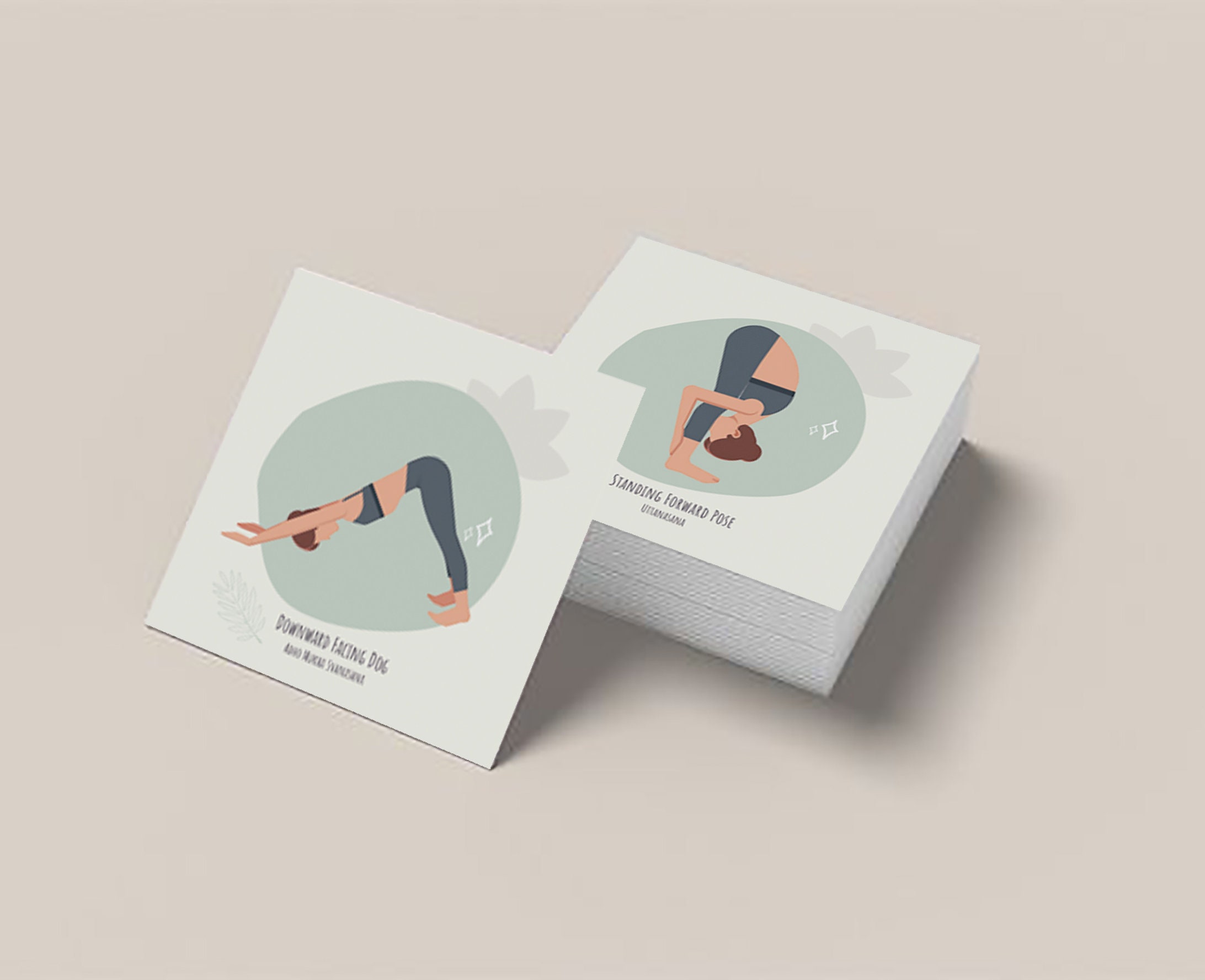 Set of 15 Yoga Pose Flashcards English & Sanskrit Printable/digital PDF ...