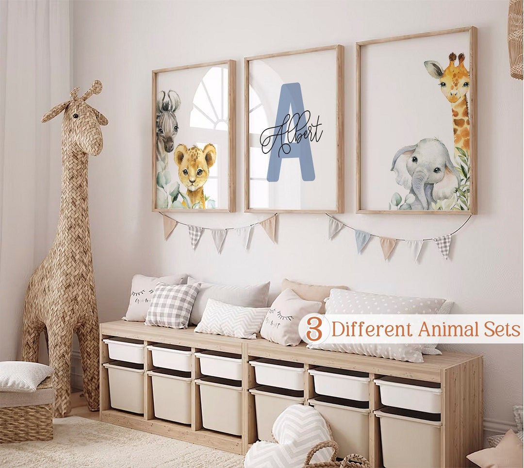Safari Nursery Decor Set of 3 Jungle Animal Nursery Prints, Set of 3 ...