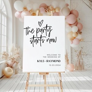 The Party Starts Here Sign, Printable Wedding Welcome Sign Download ...