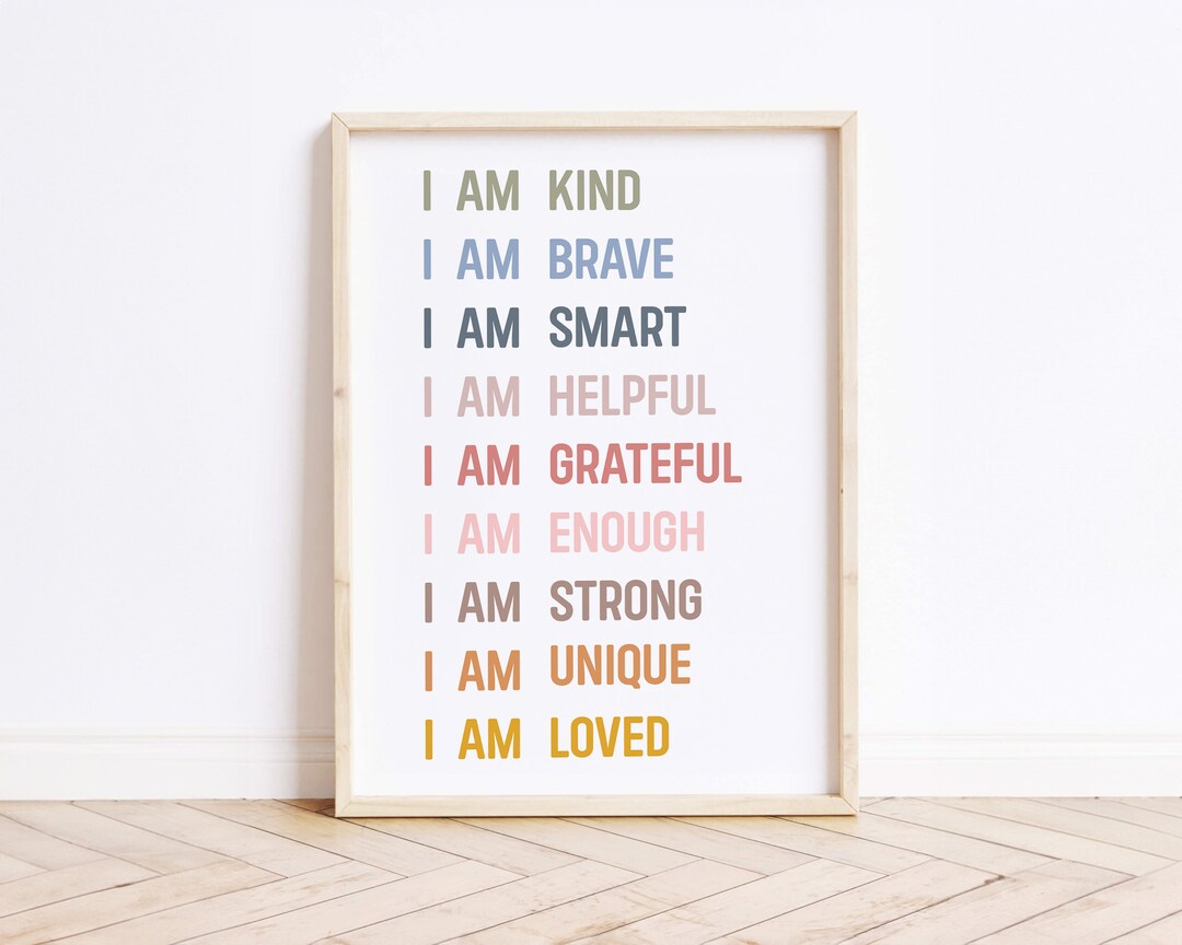 I Am Kind Smart Loved, Affirmations for Kids, Classroom Posters, I Am ...