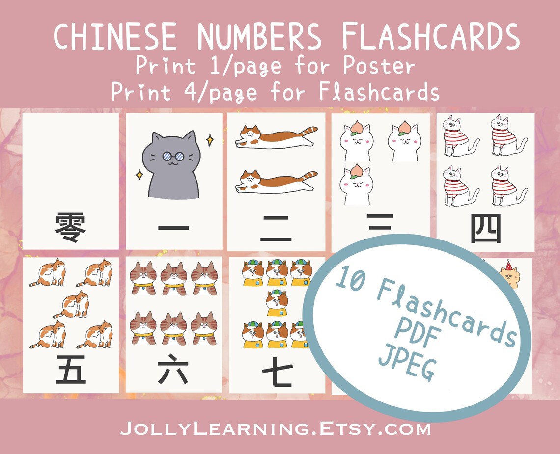 Chinese Numbers Flashcards Numbers Flash Cards Chinese - Etsy