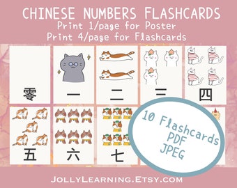 Numbers Flashcards Numbers Flash Cards Number Poster - Etsy