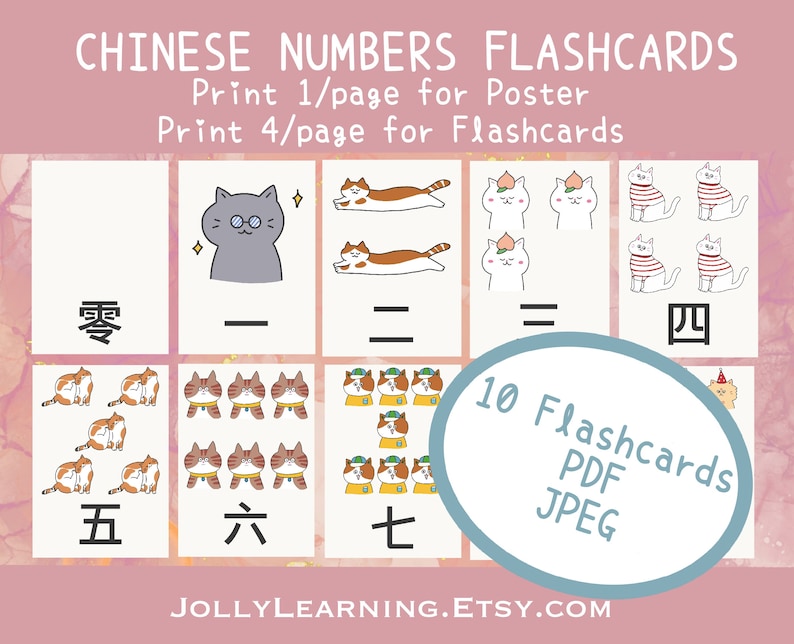 Chinese Numbers Flashcards Numbers Flash Cards Chinese - Etsy