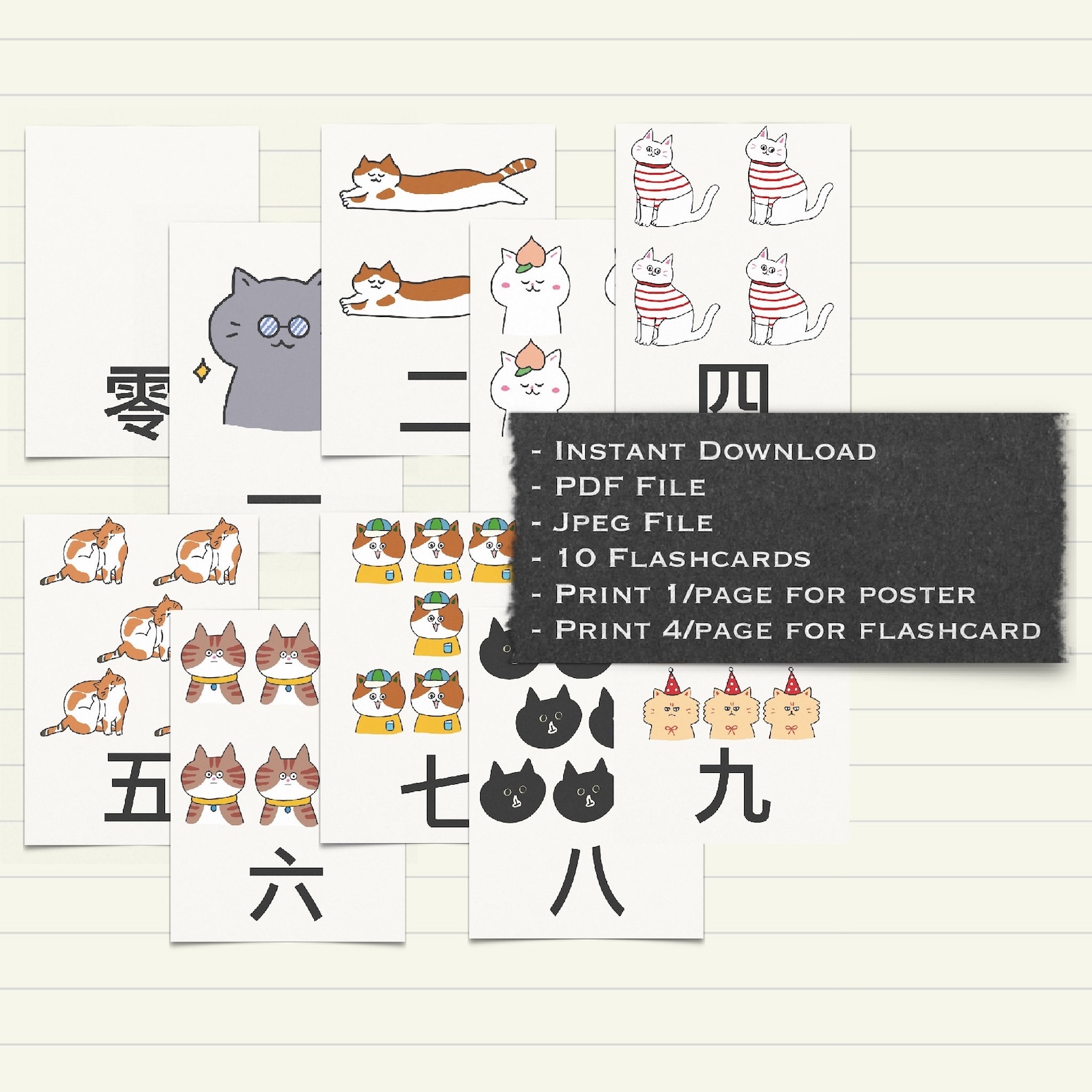 Chinese Numbers Flashcards, Numbers Flash Cards, Chinese Number Poster ...