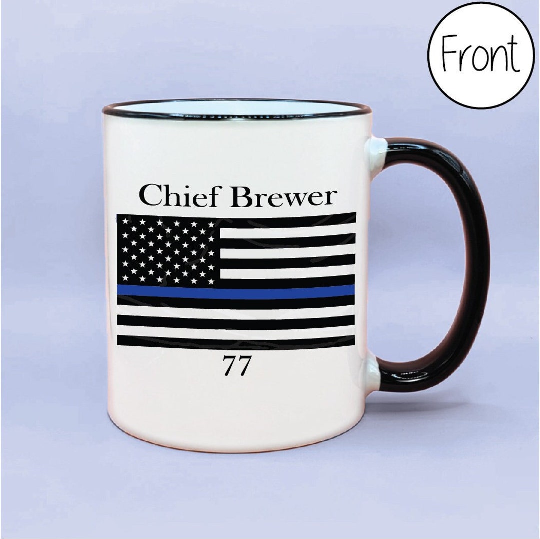 Personalized Blessed Are the Peacemakers Blue Line Flag Mug Thin Blue ...