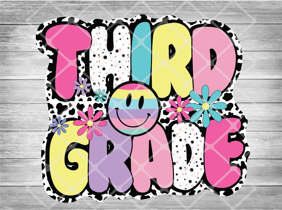 Retro Back to School PNG, Third Grade Sublimation Design, First Day of ...