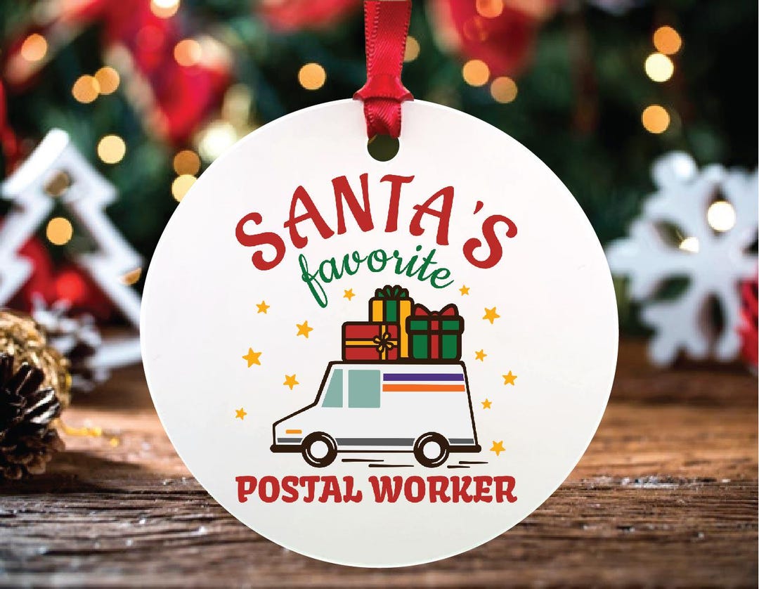 Postal Worker Christmas Mail Carrier Ornament, Santa's Favorite Postal ...
