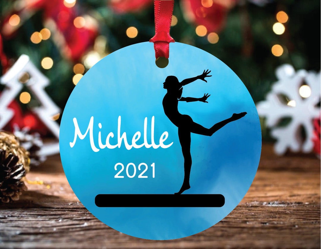 Personalized Gymnast Balance Beam Christmas Ornament, Gymnastics Themed ...