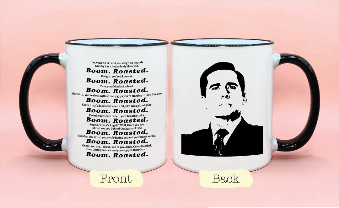 Michael Scott Boom Roasted WITH IMAGE Coffee Mug, the Office TV Show ...