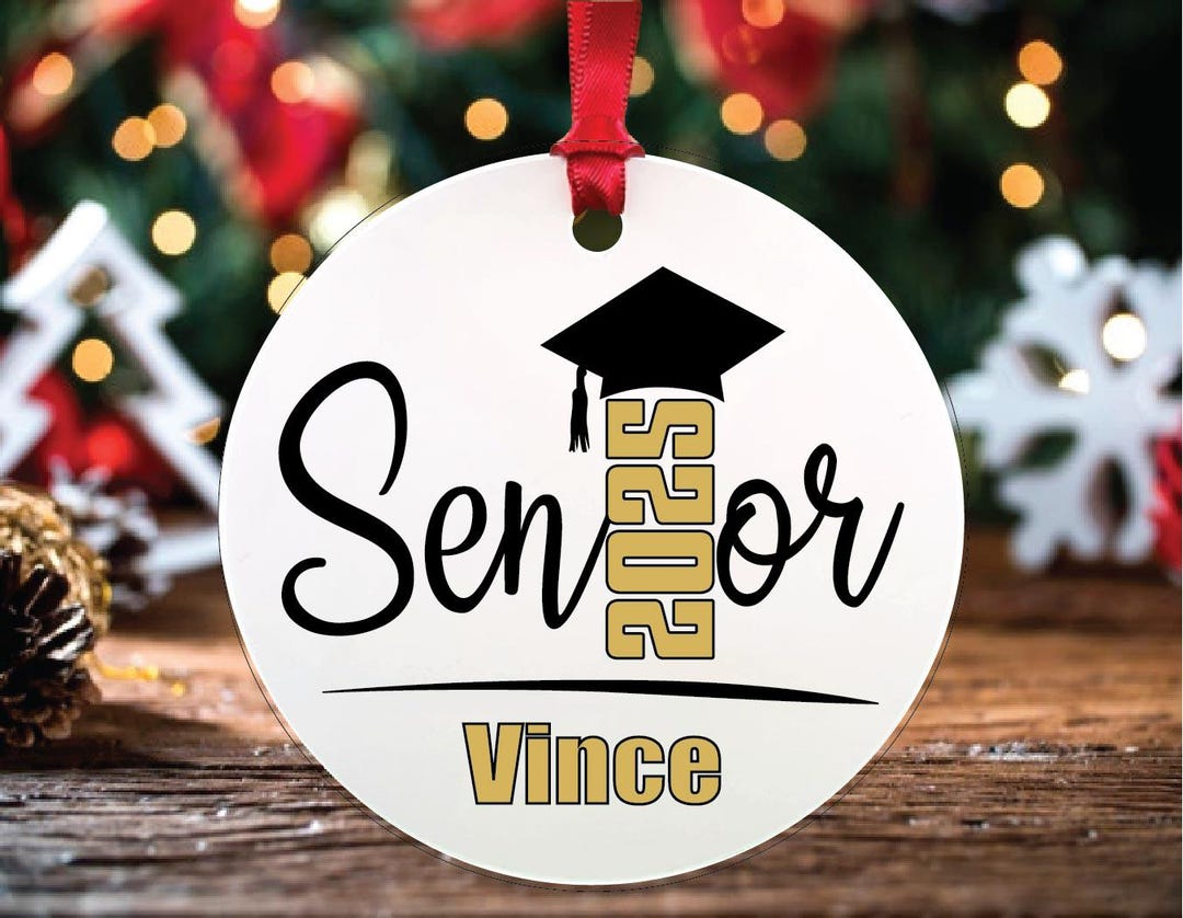 Personalized 2025 Senior Name Vertical Year Christmas Ornament Custom ...