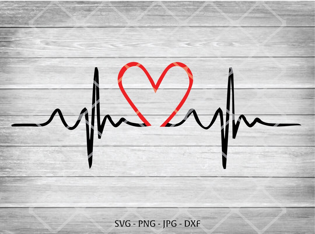 Heartbeat Line SVG Files | ECG EKG Cut Files Healthcare Vector Files ...