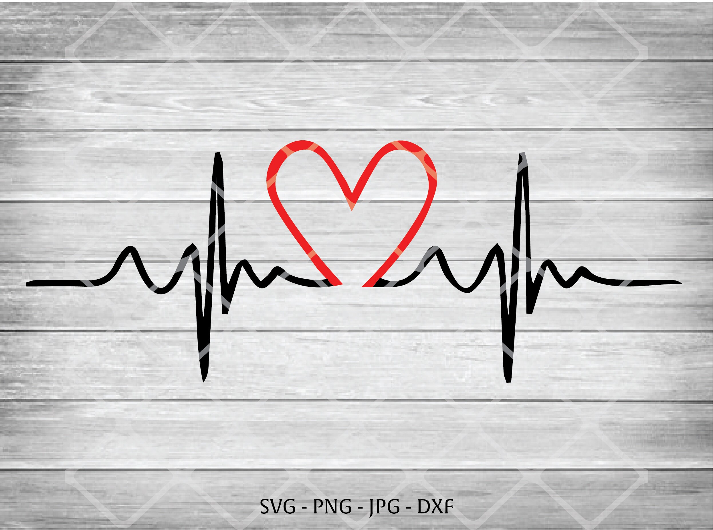 Heartbeat Line SVG Files | ECG EKG Cut Files Healthcare Vector Files ...