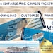 Customizable / Editable MSC Cruise Tickets - Edit in Canva - Etsy