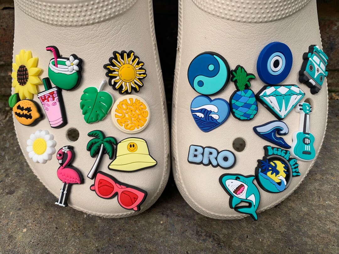 Clog Charms Summer Shoe Clips Accessories Pin Badge Spring Holiday Blue ...