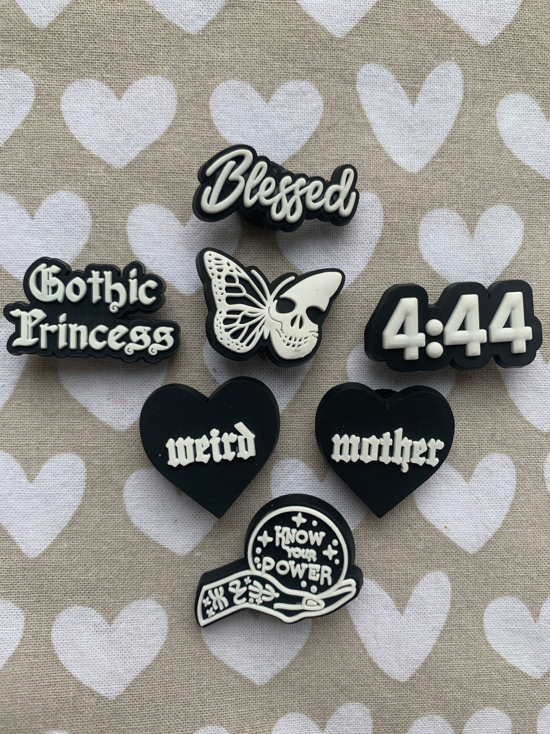 Black Gothic Croc Charms Goth Bundle Shoe Clog Accessories Pin Badge ...