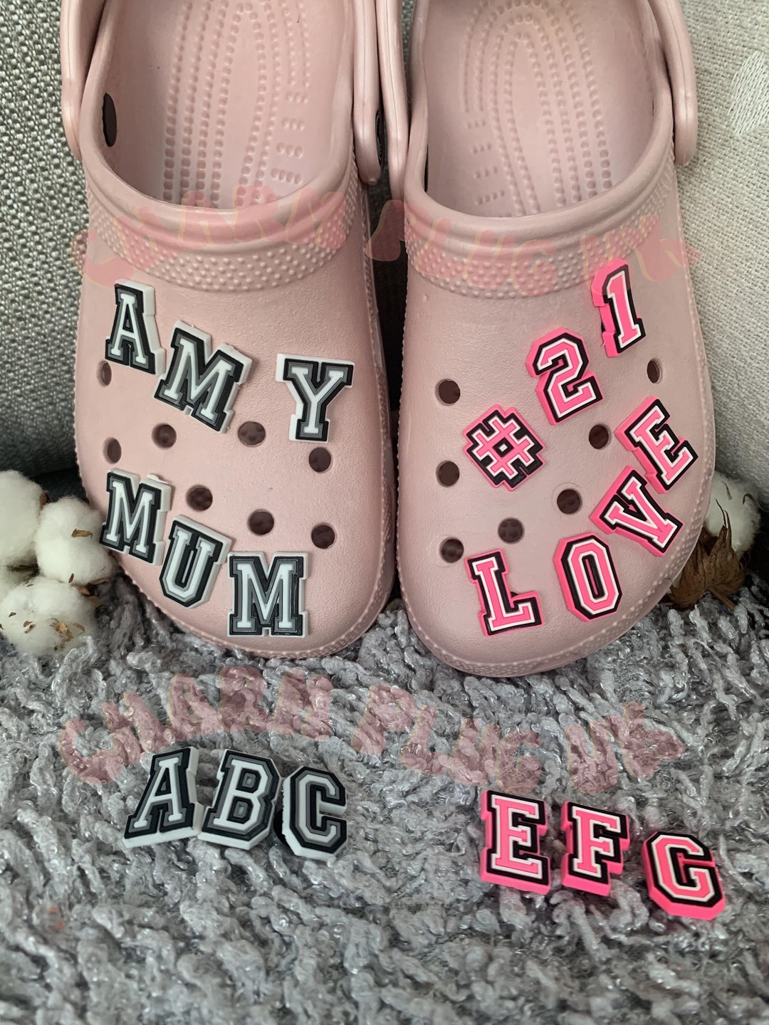 Letter Croc Charms Clog Pin Badge Initial Charm Alphabet Number Hashtag ...