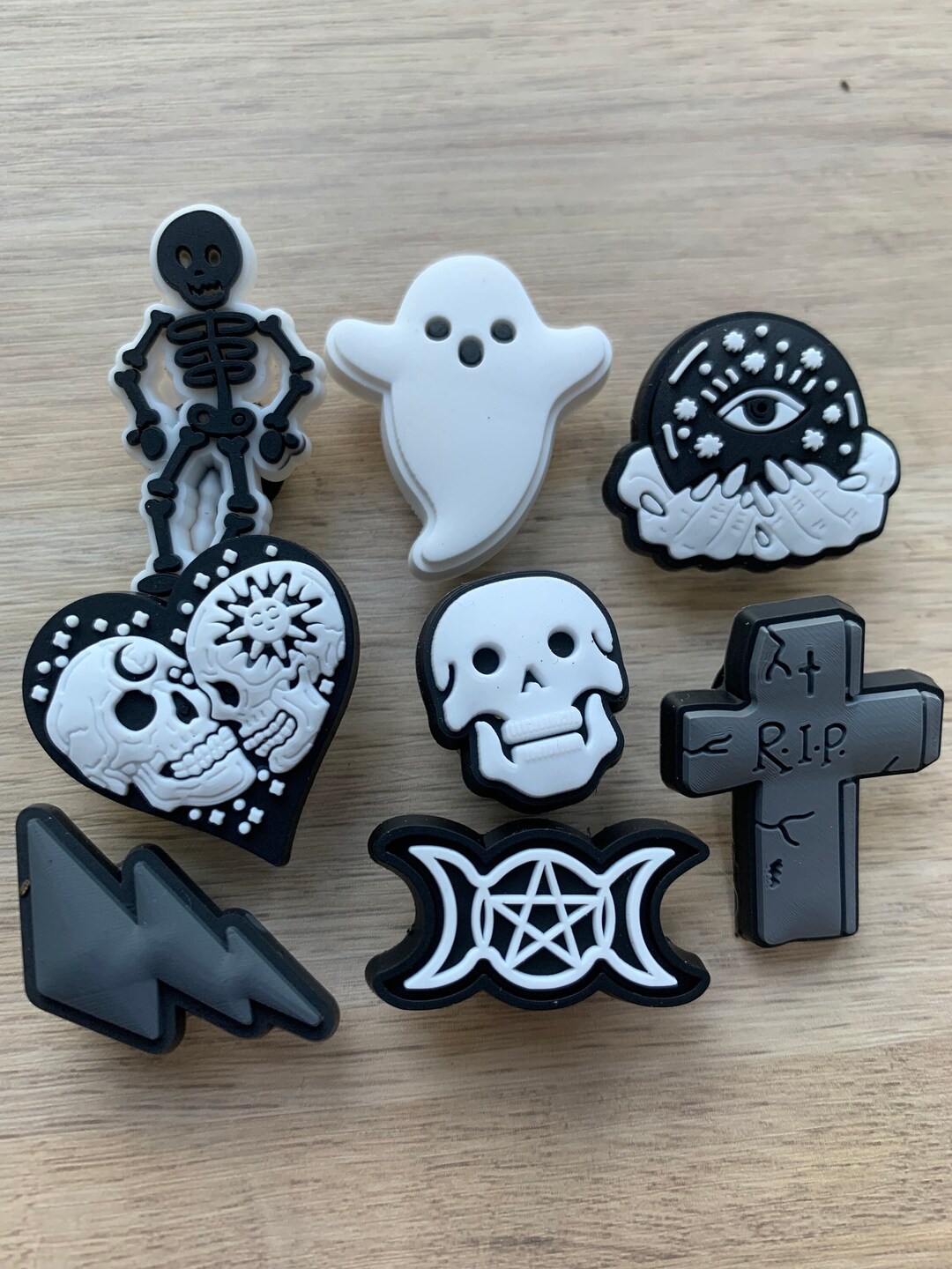 Gothic Clog Charms Black Scary Shoe Clip Charm Shoe Pin Badge Ghost ...