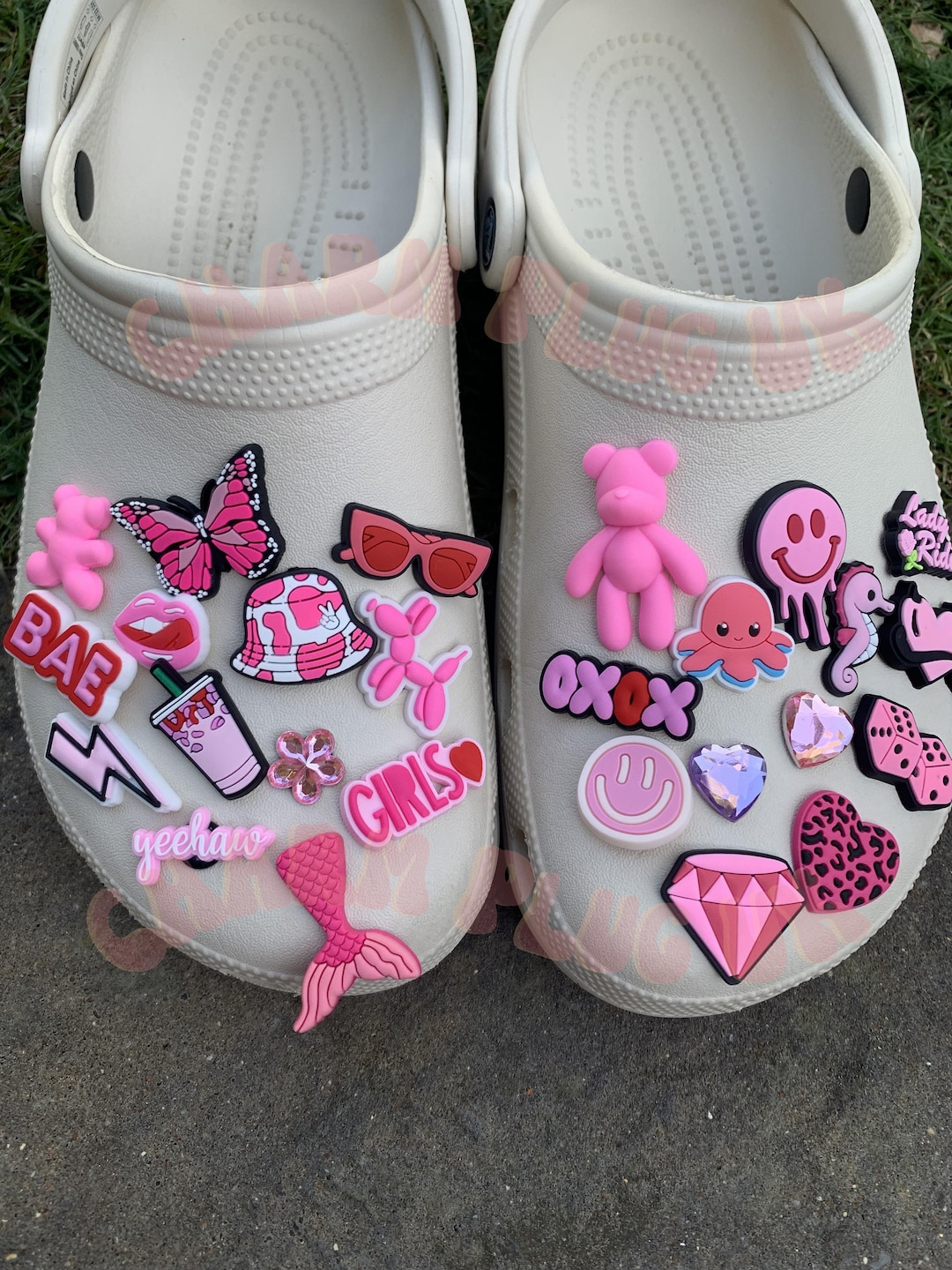 Pink Croc Charms Clog Charm Shoe Pin Badge Pink Charm Butterfly Teddy ...