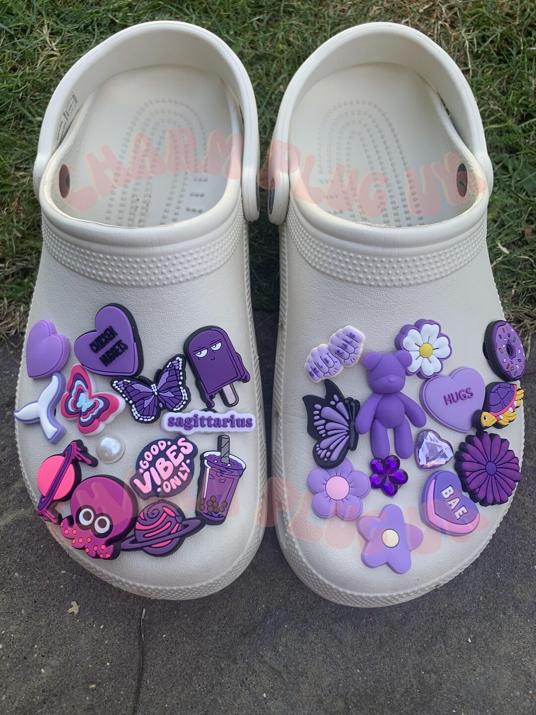 Purple Clog Charms Shoe Charm Clip Accessory Shoe Charm Flower ...