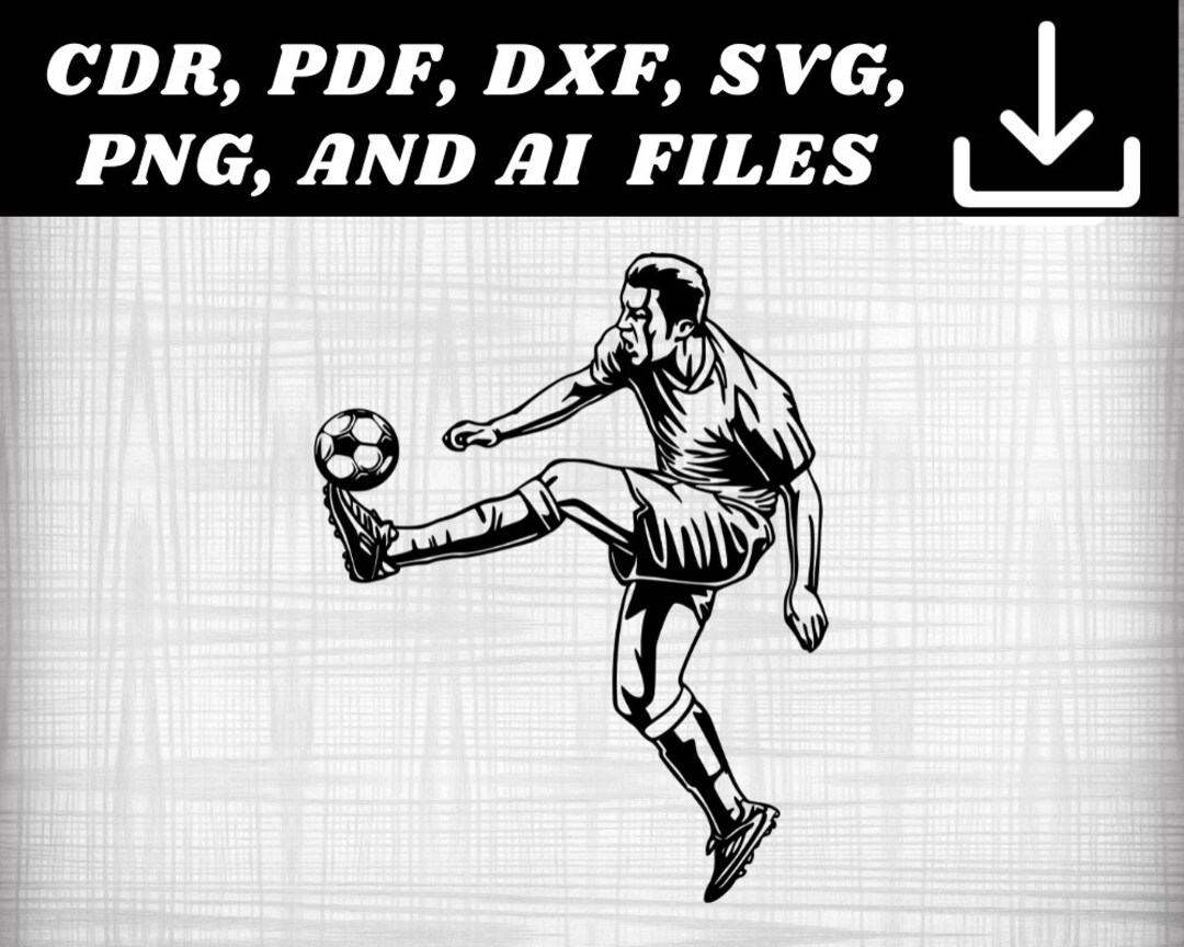 Football Player Digital Vector Files cdr, Pdf, Dxf, Svg, Png, Ai for ...