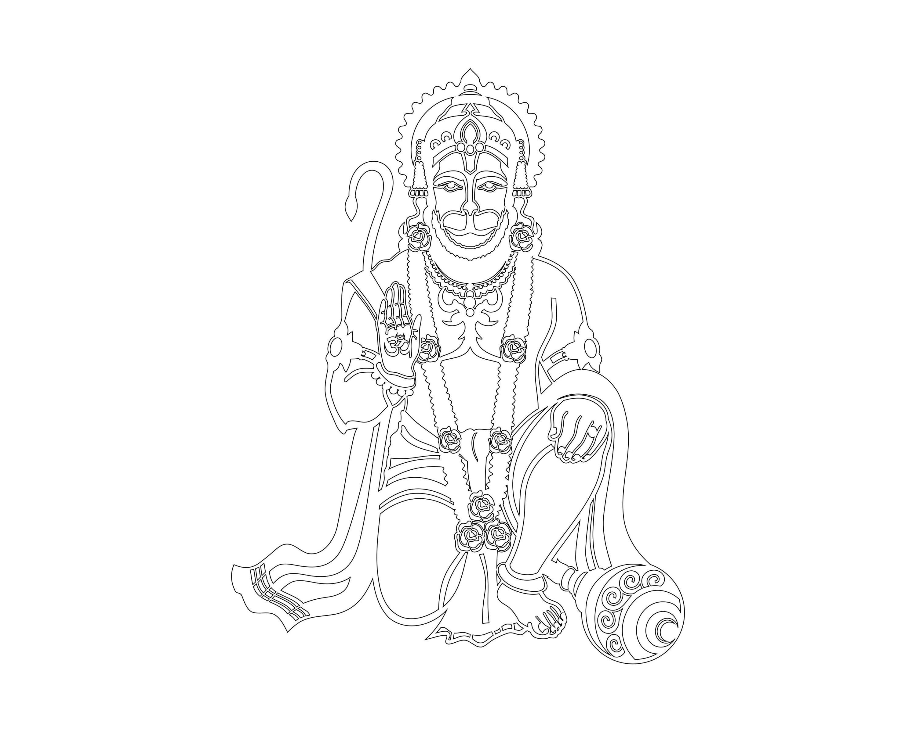 Lord Hanuman Silhouette Cdr, Pdf, Dxf, Svg, Png, Ai File Digital ...