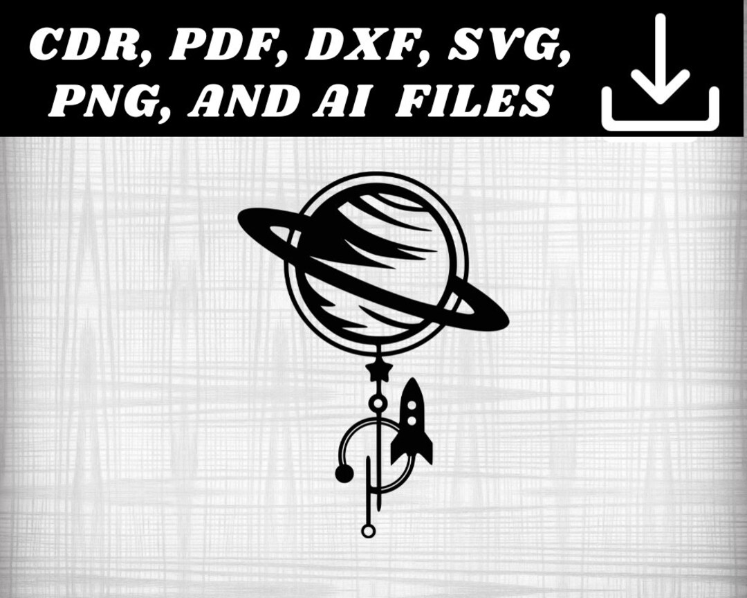 Saturn Digital Vector Files cdr, Pdf, Dxf, Svg, Png, Ai for Plasma Cut ...