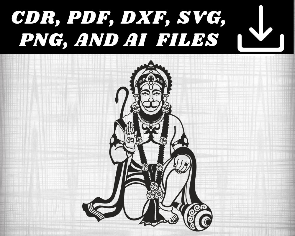 Lord Hanuman Digital Vector Files cdr, Pdf, Dxf, Svg, Png, Ai for ...