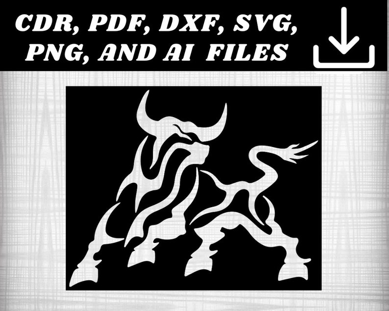 Bull Digital Vector Files cdr, Pdf, Dxf, Svg, Png, Ai for Plasma Cut ...