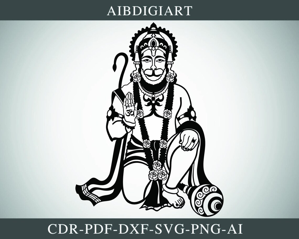 Lord Hanuman Silhouette Cdr, Pdf, Dxf, Svg, Png, Ai File Digital ...