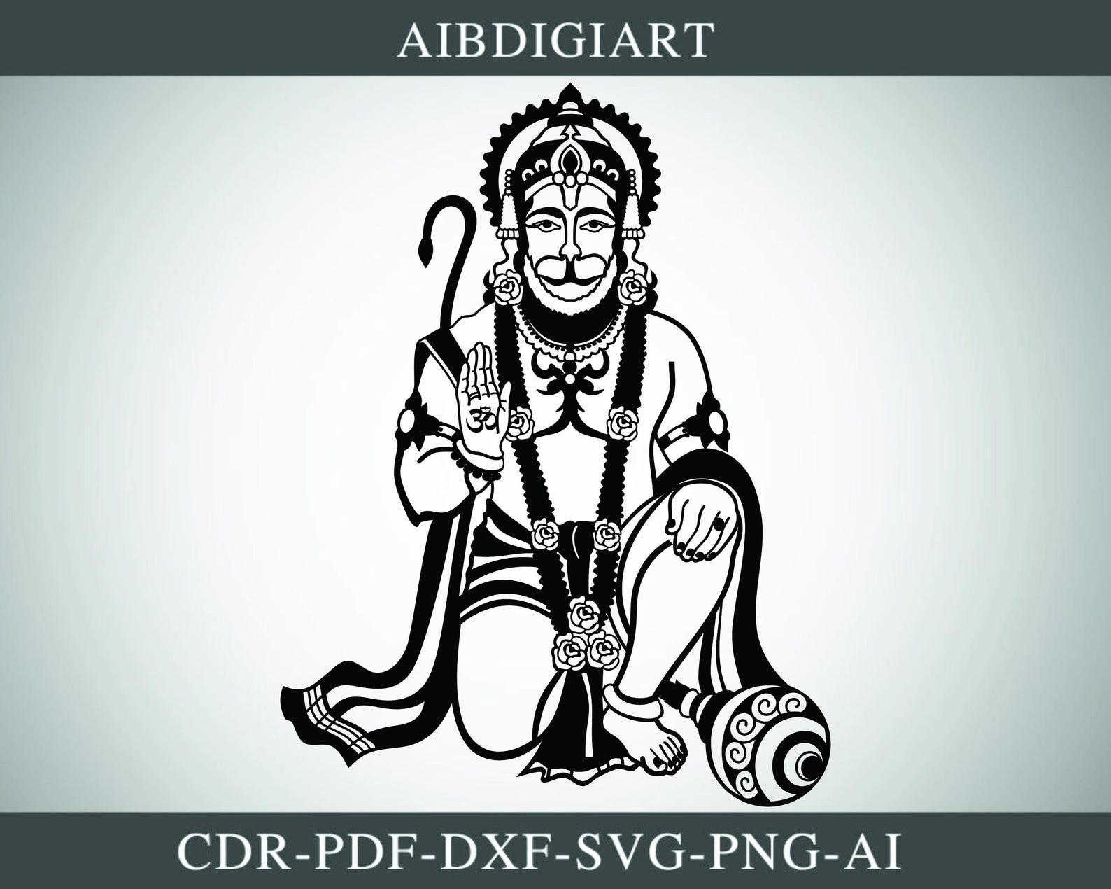 Lord Hanuman Silhouette Cdr, Pdf, Dxf, Svg, Png, Ai File Digital ...