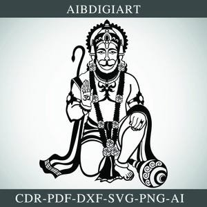 Lord Hanuman Silhouette Cdr, Pdf, Dxf, Svg, Png, Ai File Digital ...