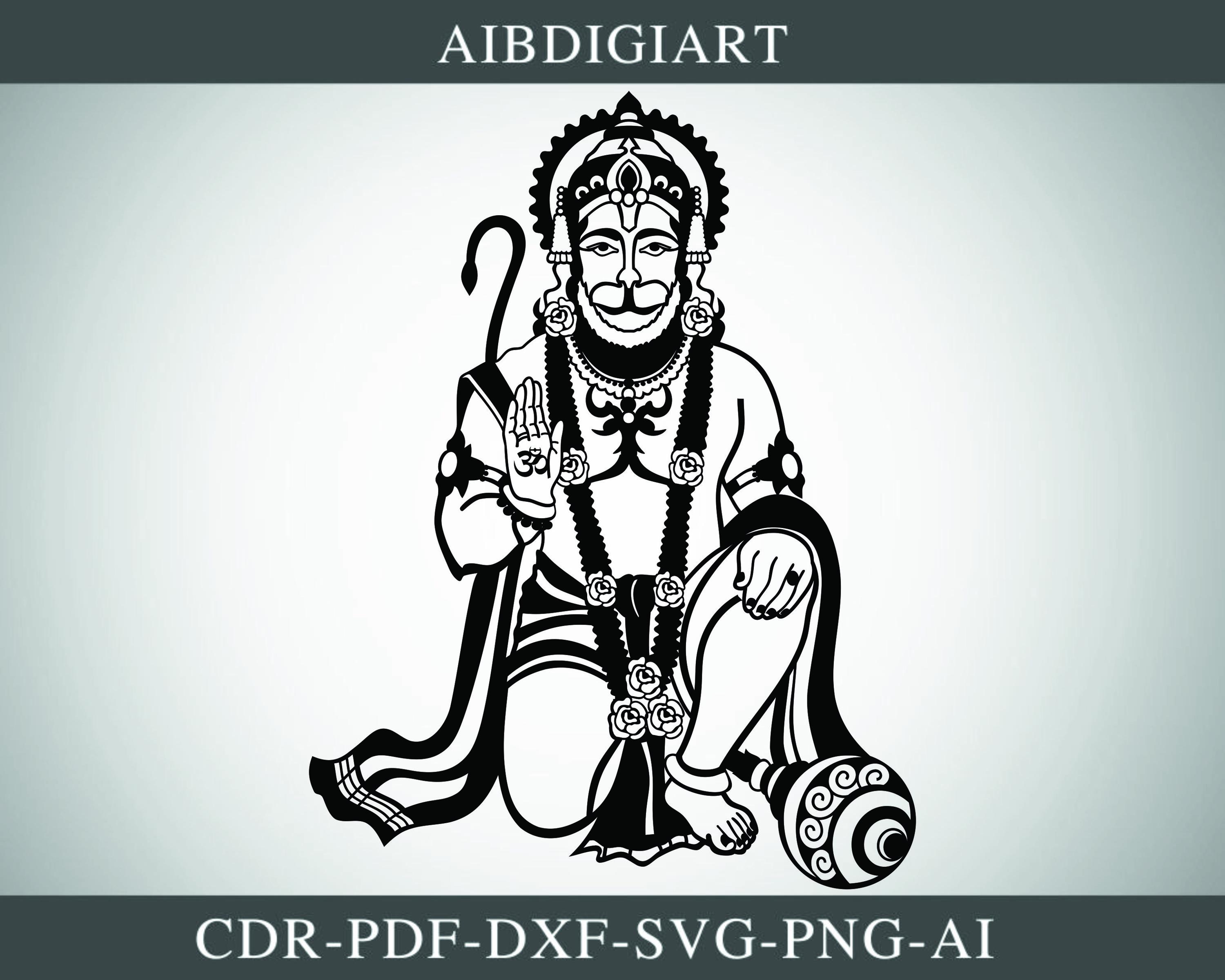 Lord Hanuman Silhouette Cdr, Pdf, Dxf, Svg, Png, Ai File Digital ...