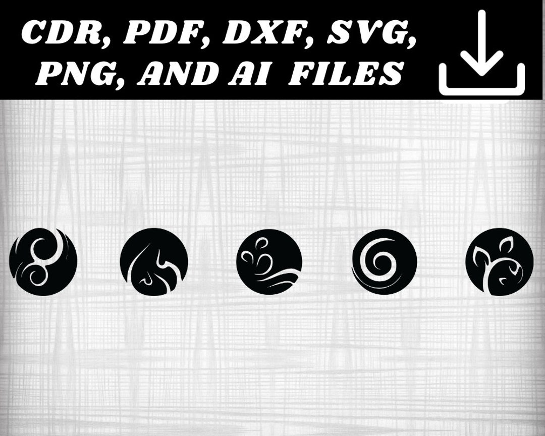 5 Elements Digital Vector Files cdr Pdf Dxf Svg Png Ai - Etsy
