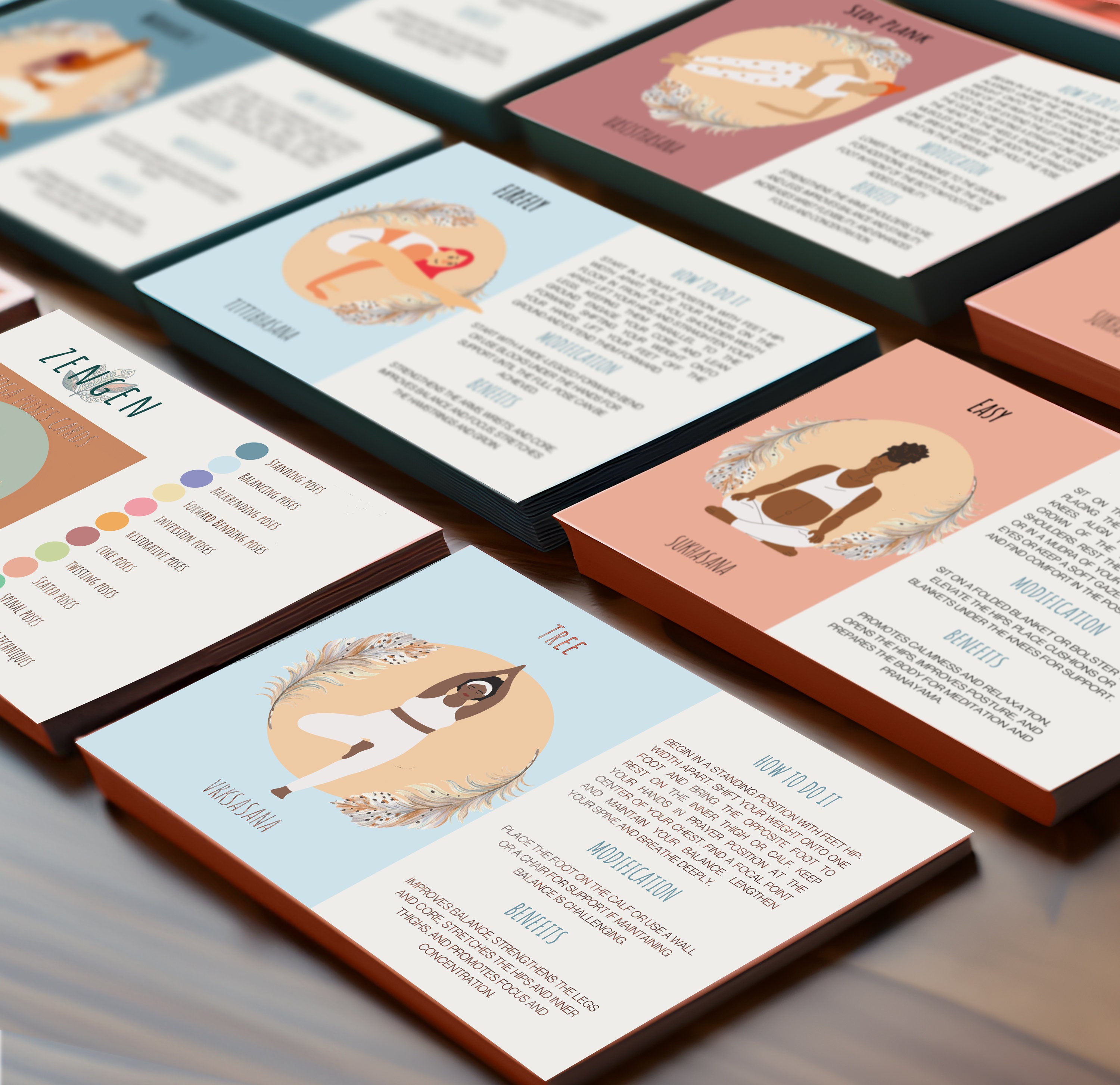 72 Yoga Poses Cards | Beginner to Advanced, Editable in Canva ...