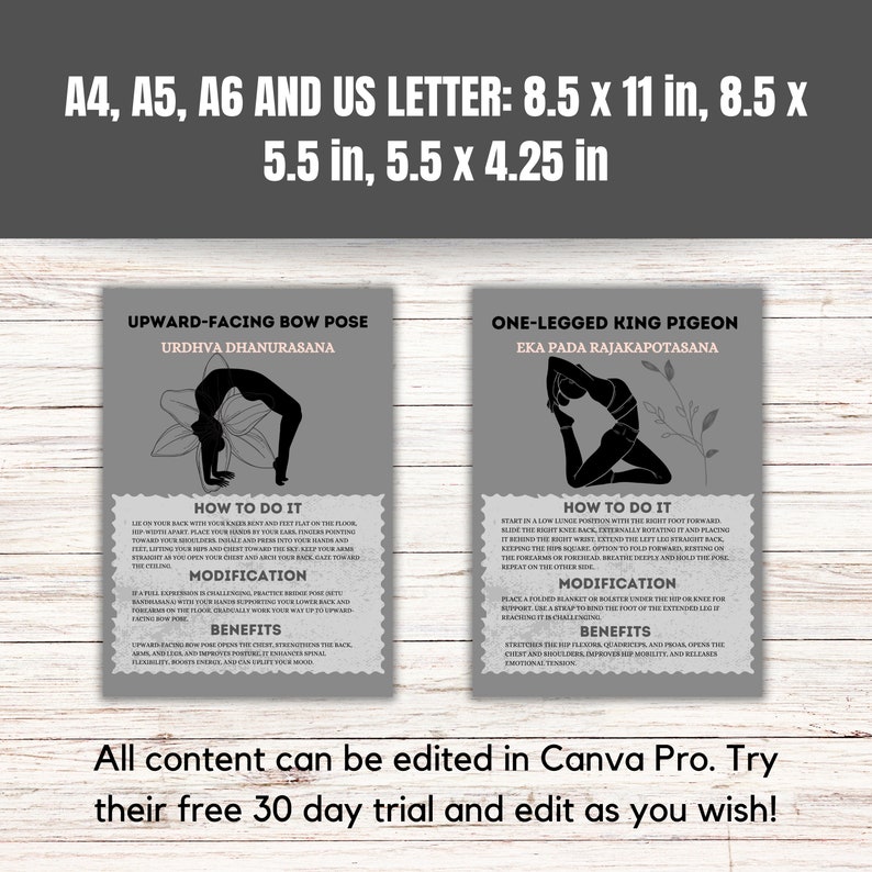 98 Yoga Poses Cards for Beginners to Advanced Yogis | Printable and ...