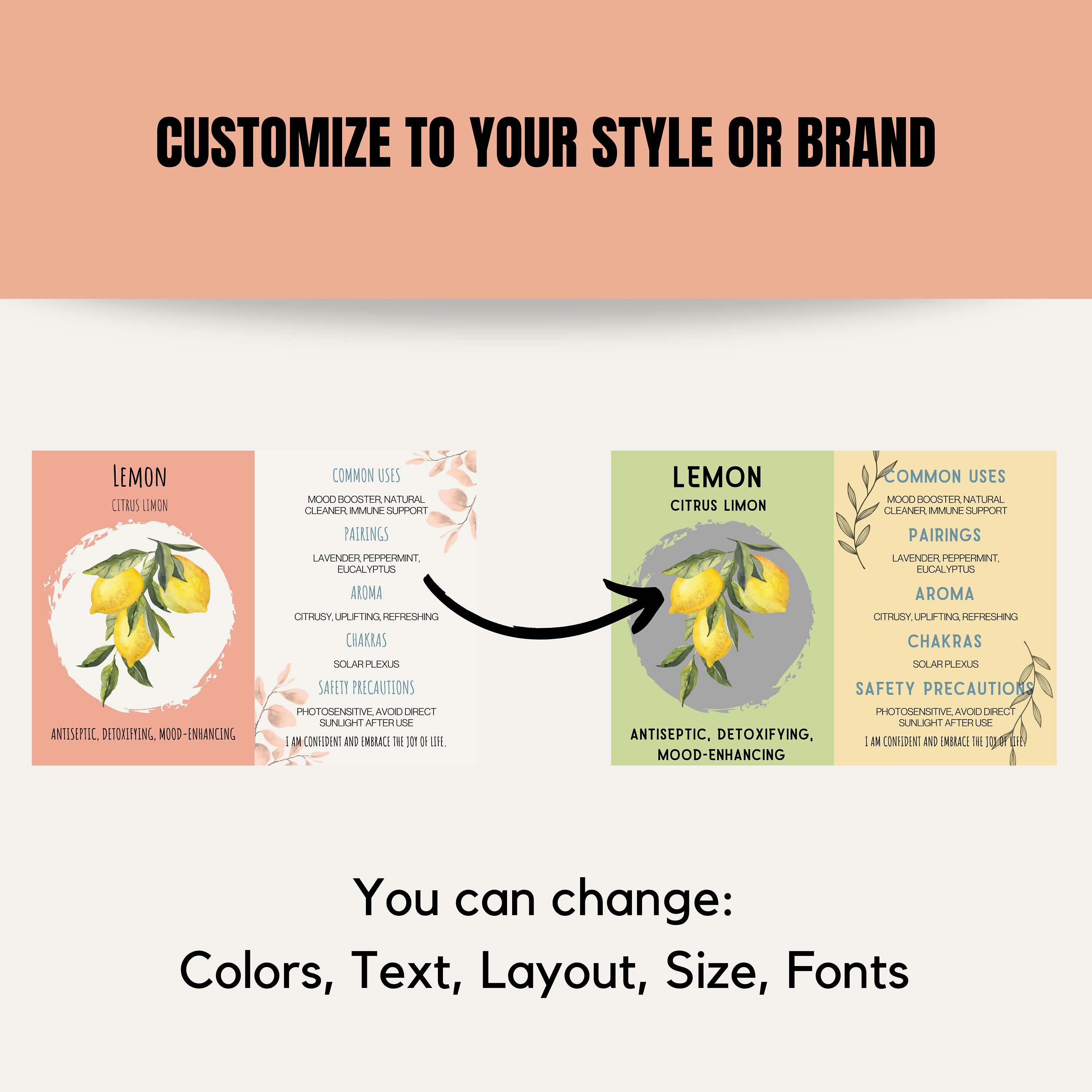 61 Essential Oils Cards Printable Aromatherapy Card Collection Editable ...