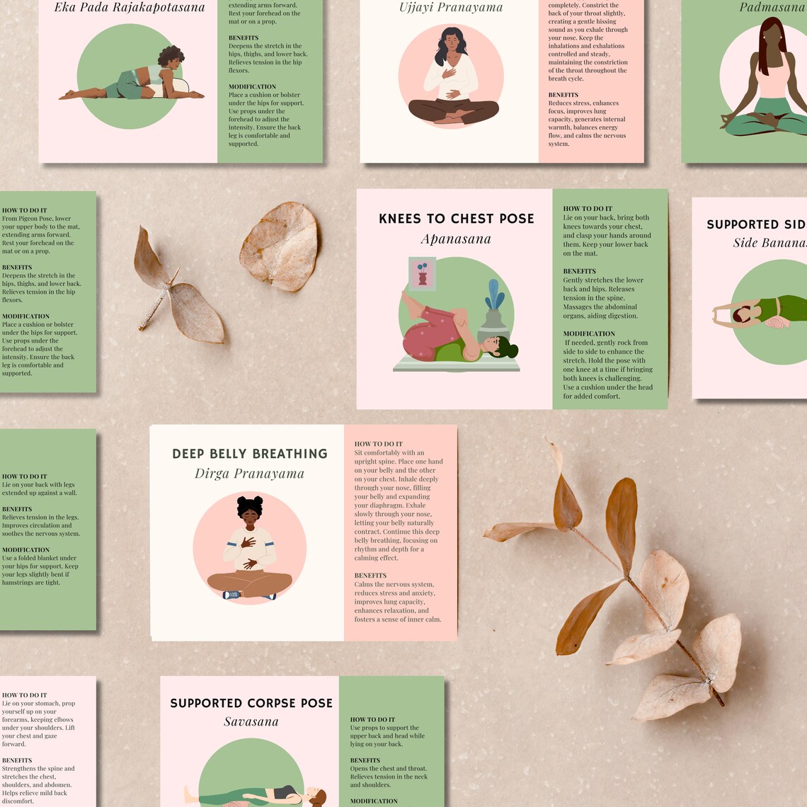 Yin and Restorative Yoga Poses Cards for Beginners to Advanced Yogis ...