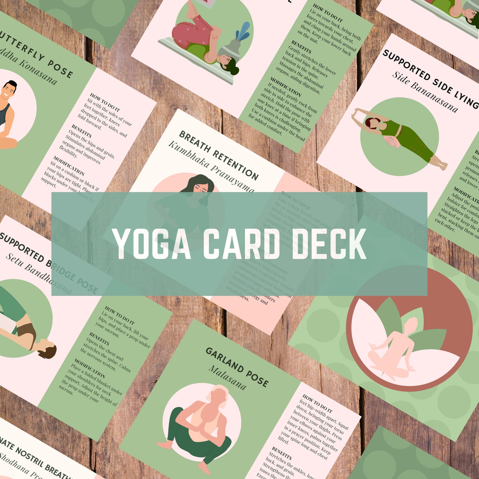 Yin and Restorative Yoga Poses Cards for Beginners to Advanced Yogis ...