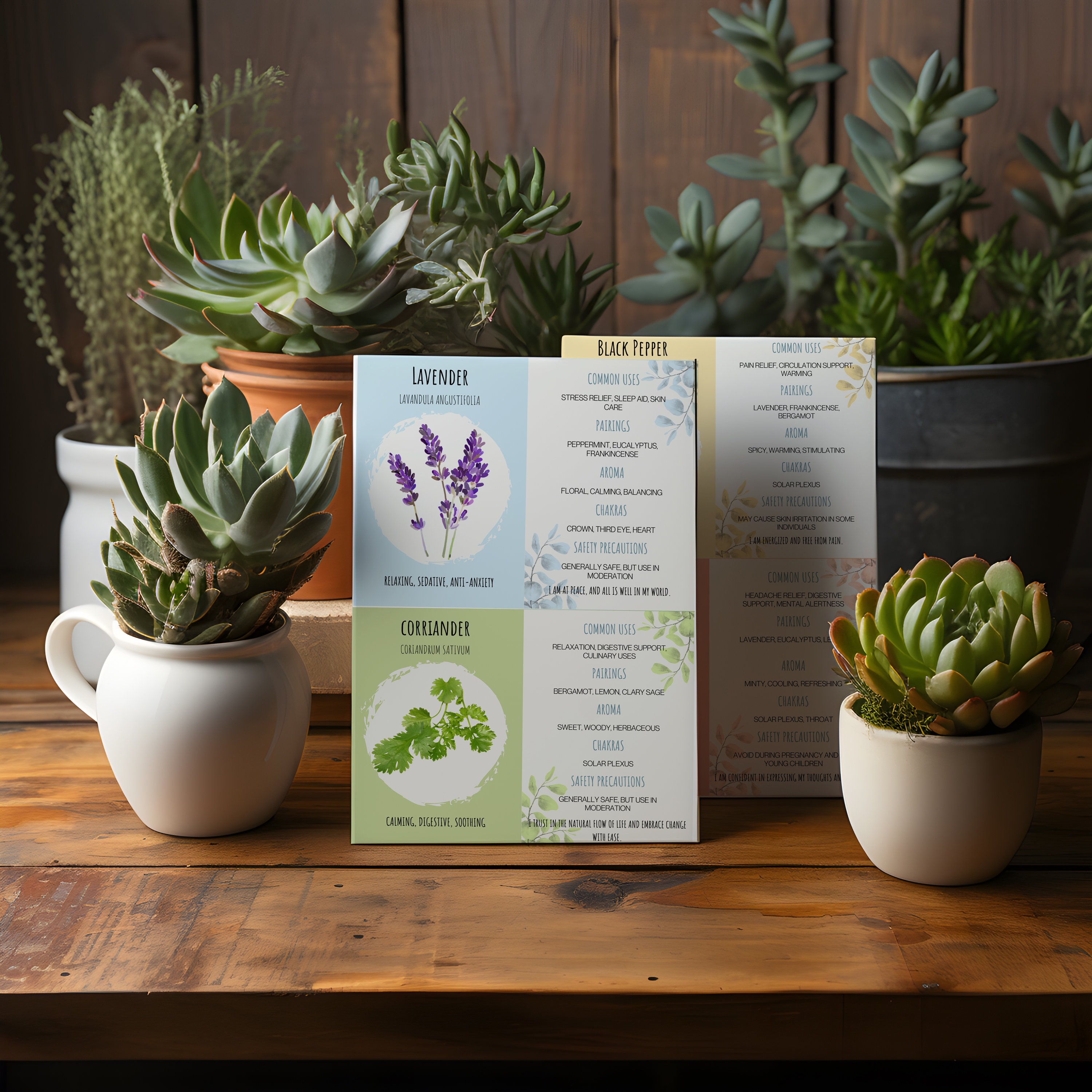 61 Essential Oils Cards Printable Aromatherapy Card Collection Editable ...