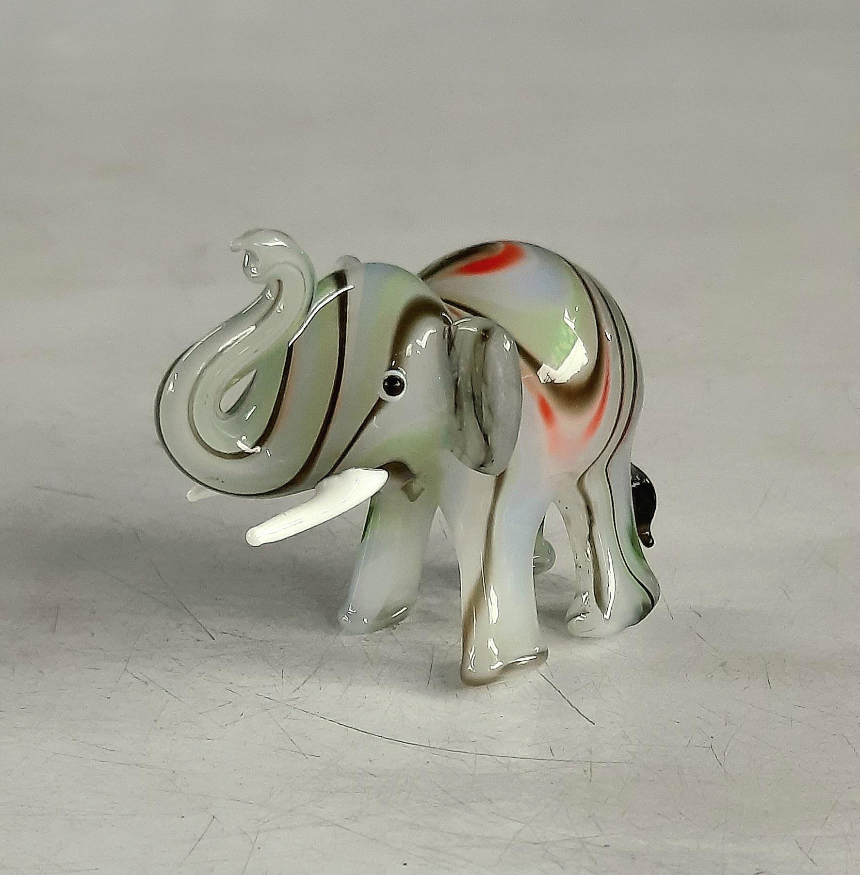 Murano Glass Elephant Handmade Elephant Multi Color Elephant Home Decor ...