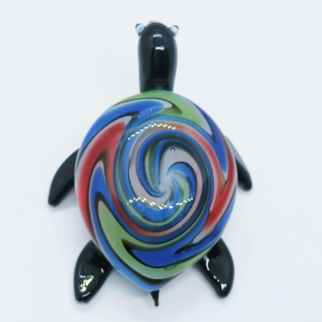 Murano Glass Turtle Figurine Handmade Glass Multi Color Turtle ...