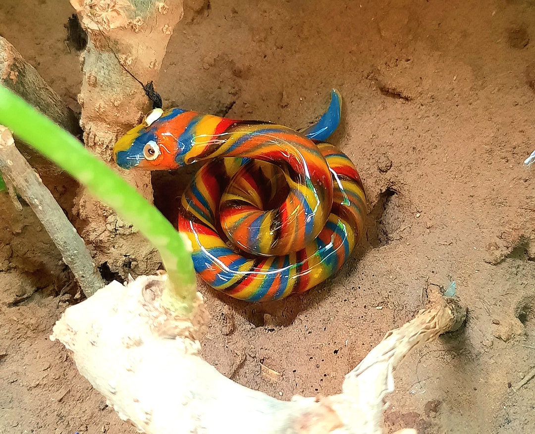 Murano Glass Snake, Handmade Multi-color Ornament - Etsy