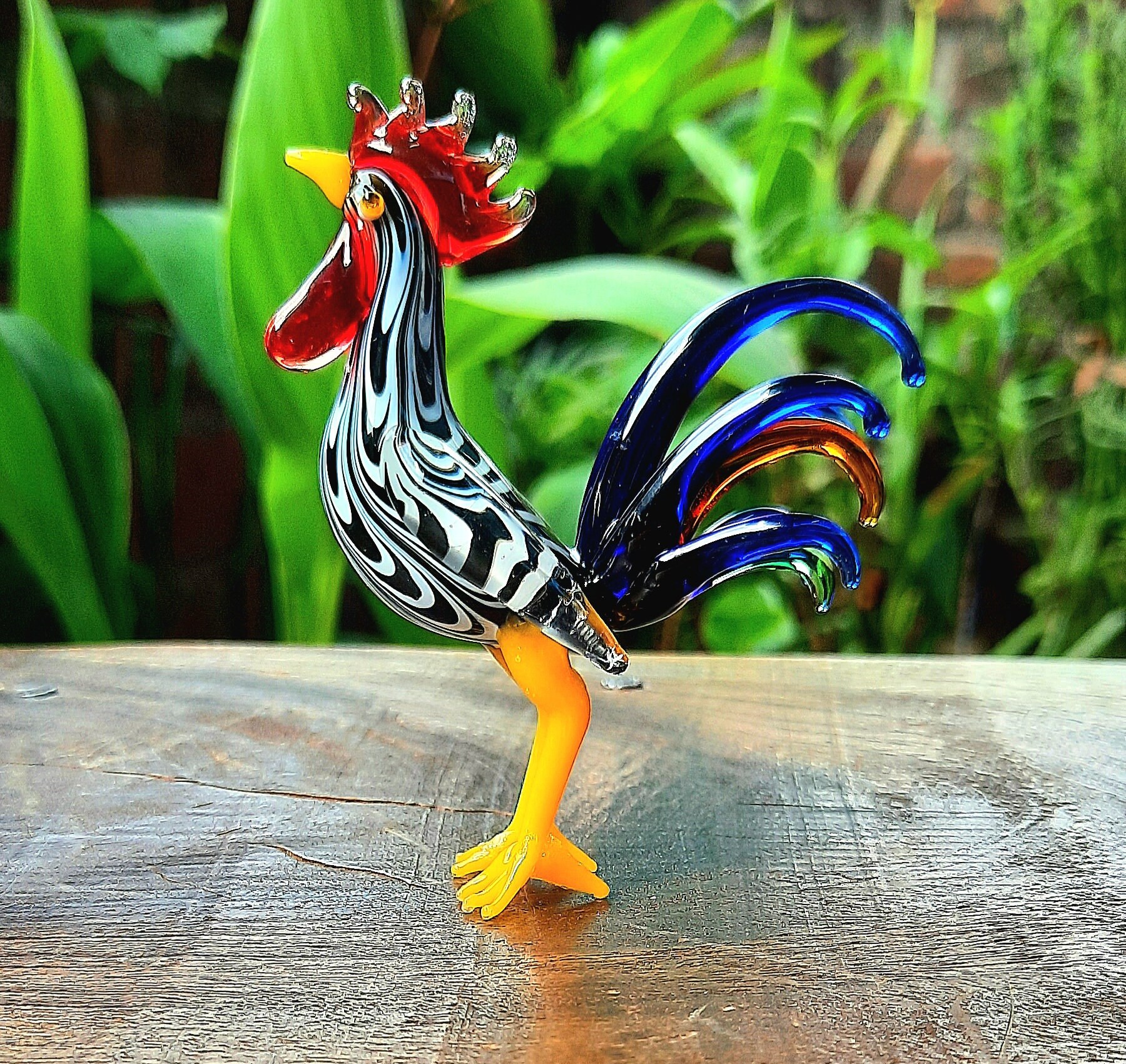 Murano Glass Art Beautiful Rooster Glass Sculpture Home Decor Item ...
