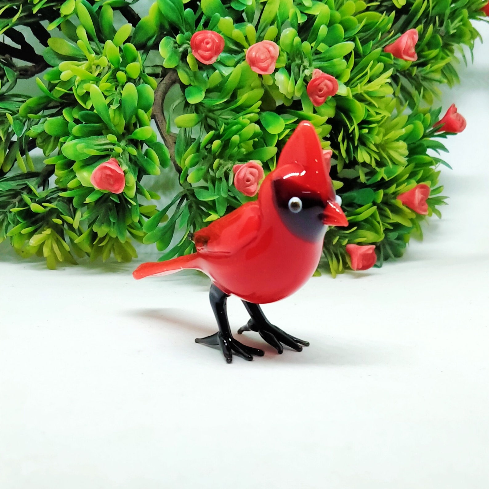 Murano Glass Red Cardinal Bird Gift Forhar Desktop Accessories - Etsy