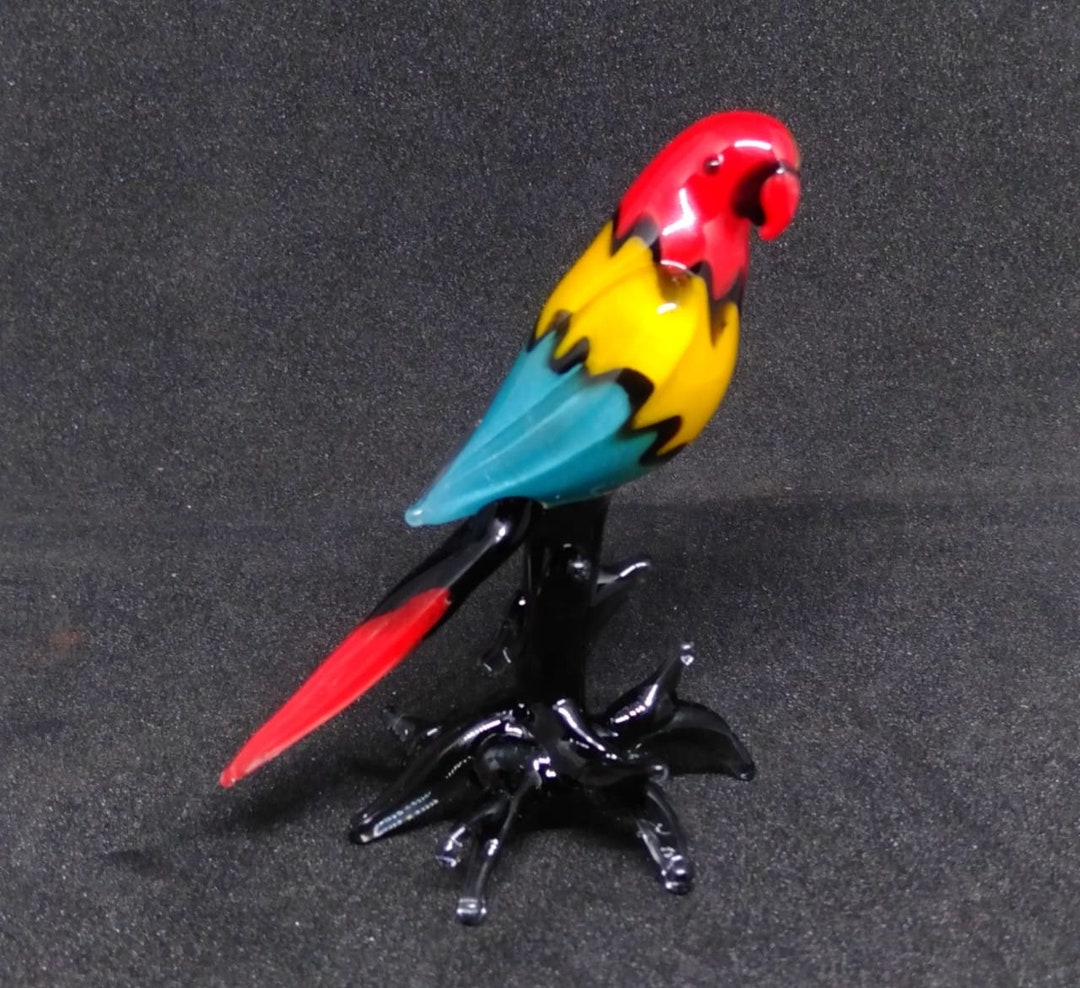 Murano Glass Macaw Parrot Sculpture, Handmade Home Decor - Etsy