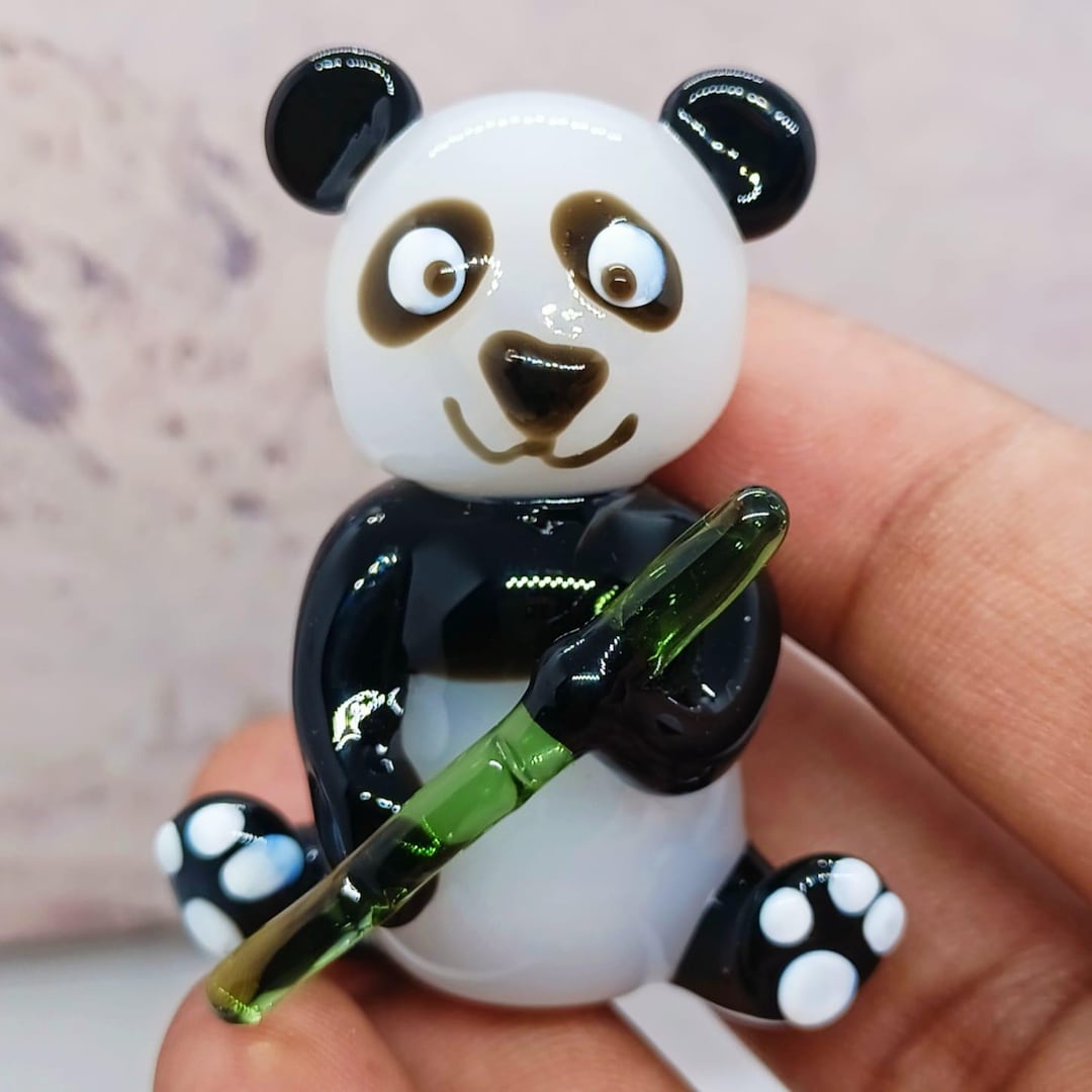 Murano Glass Panda Handmade Panda Glass Panda Figurine Panda Sculpture ...