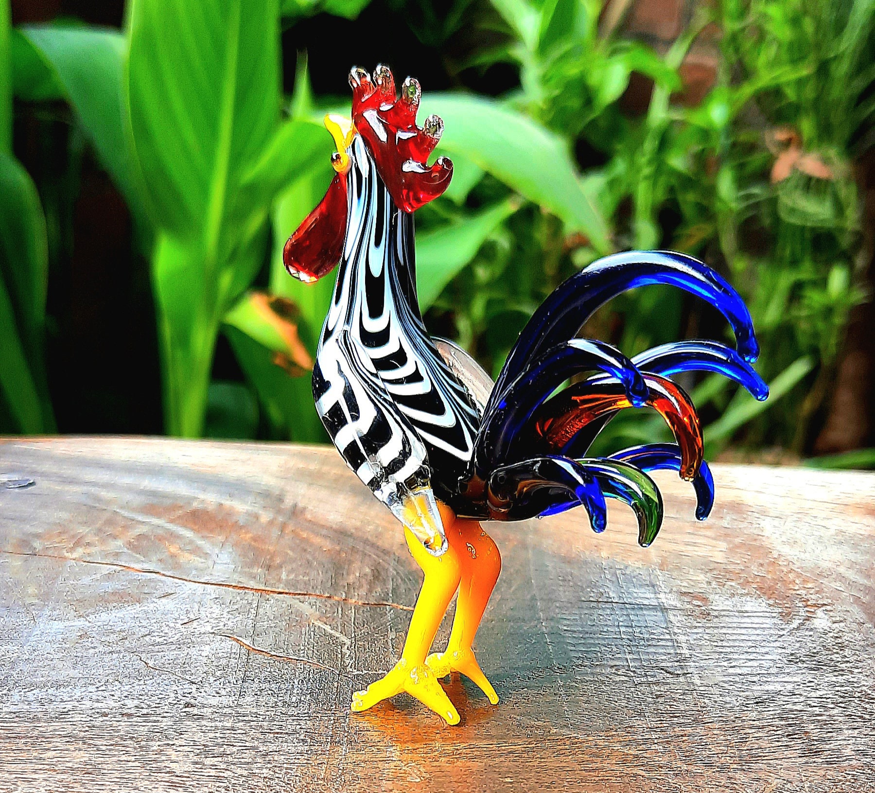 Murano Glass Art Beautiful Rooster Glass Sculpture Home Decor Item ...