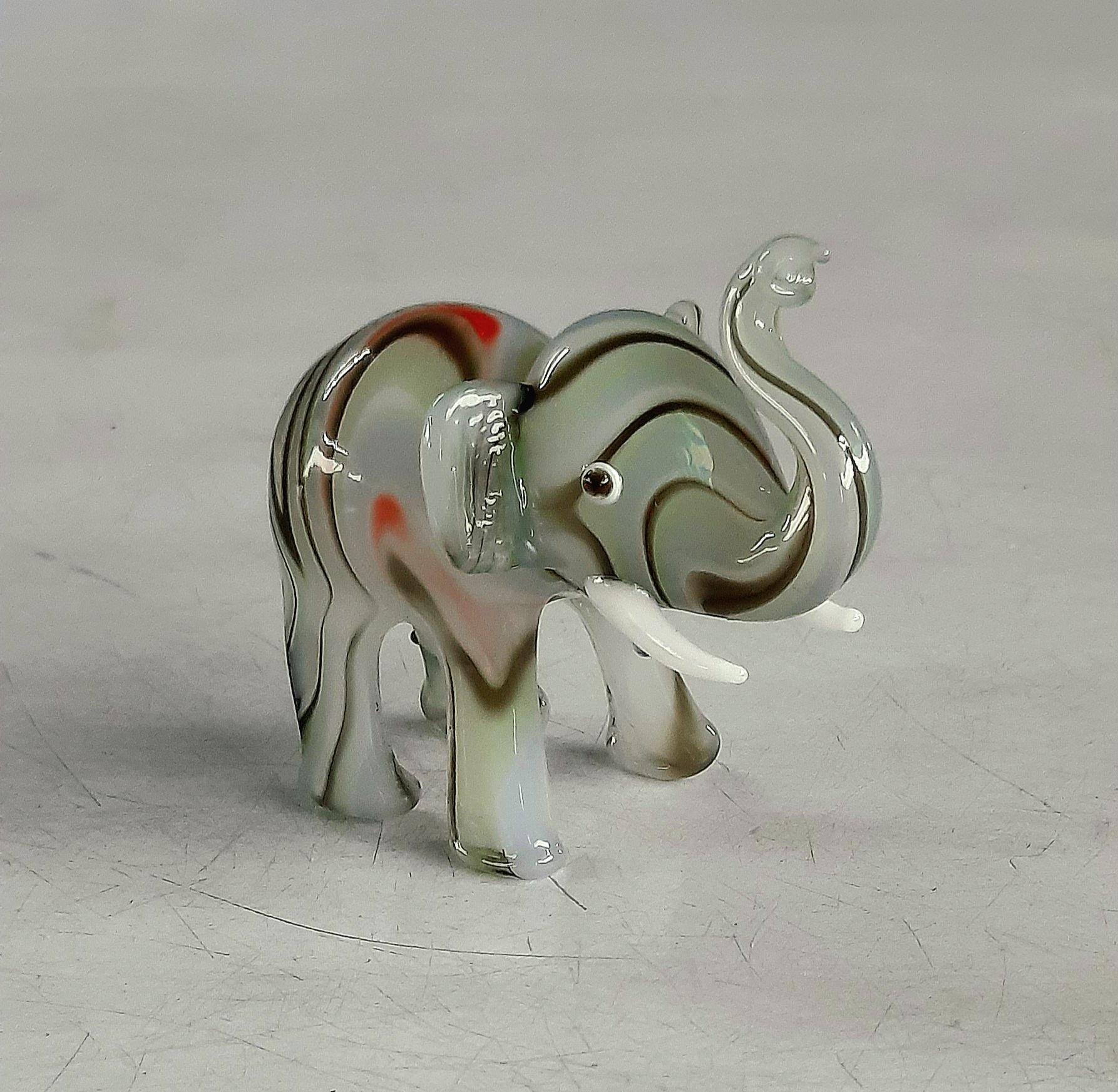 Murano Glass Elephant Handmade Elephant Multi Color Elephant Home Decor ...