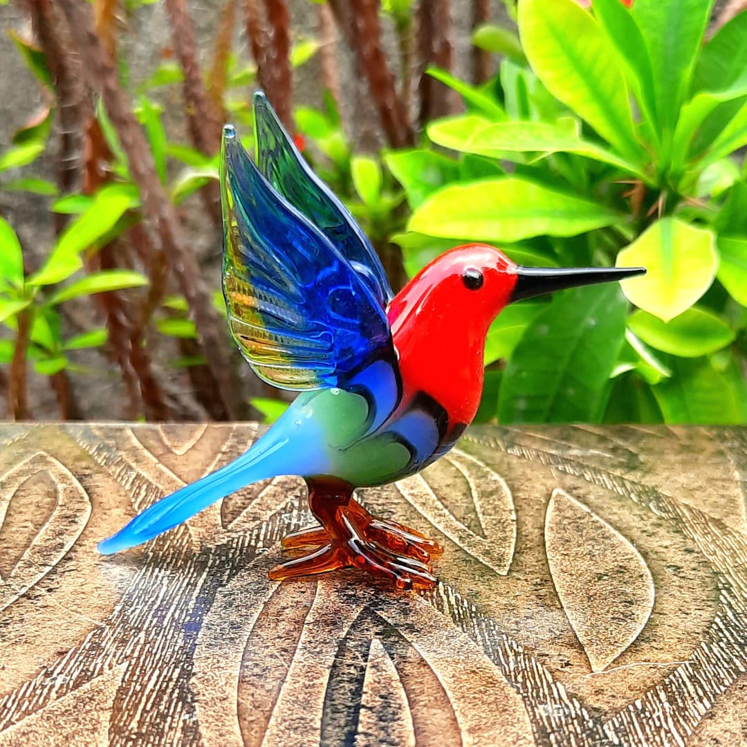 Murano Glass Bird Sculpture Handmade Multi Bird Homedecor Bird Figurine ...